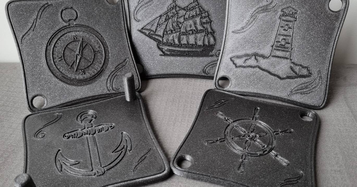 Nautical Coasters - Set of 4 by Kraiden | Download free STL model ...