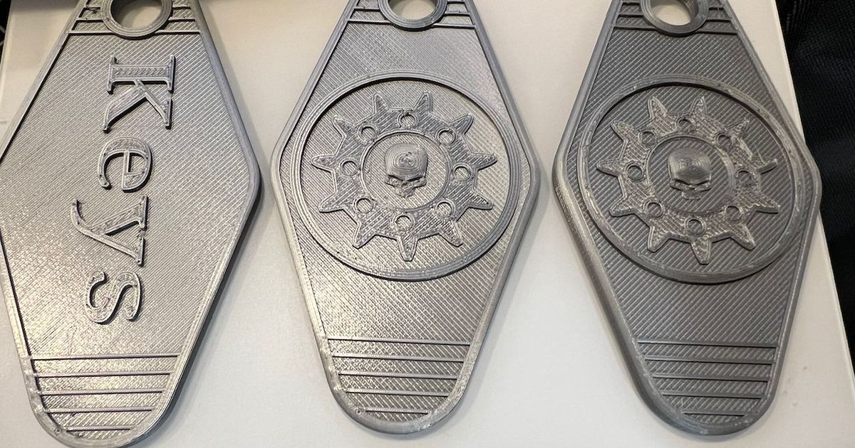 Motel Key Tag Gear Skull by RobertusMaximus | Download free STL model ...