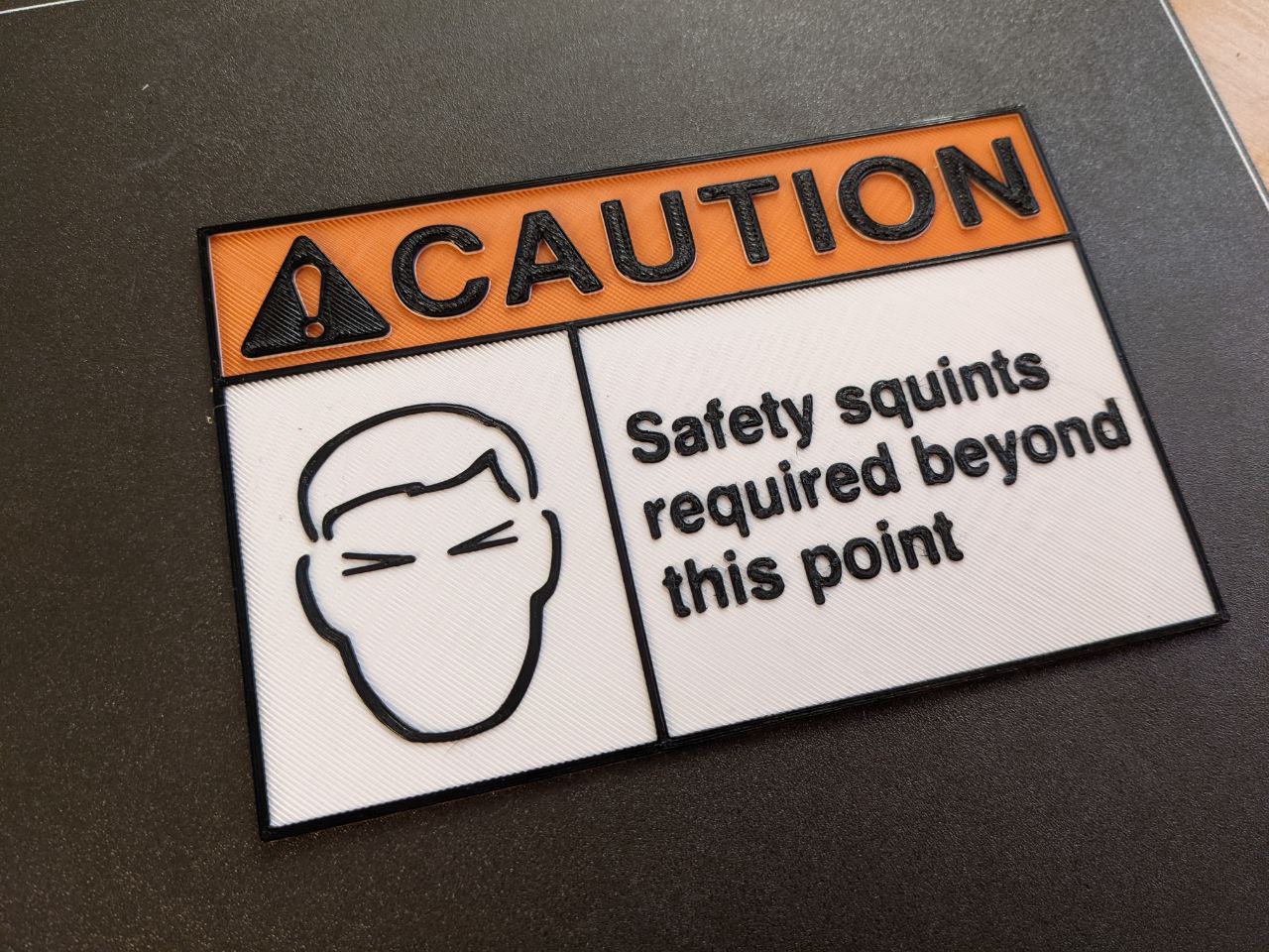 Safety Squints Sign - 3x colours version by saffay | Download free STL ...