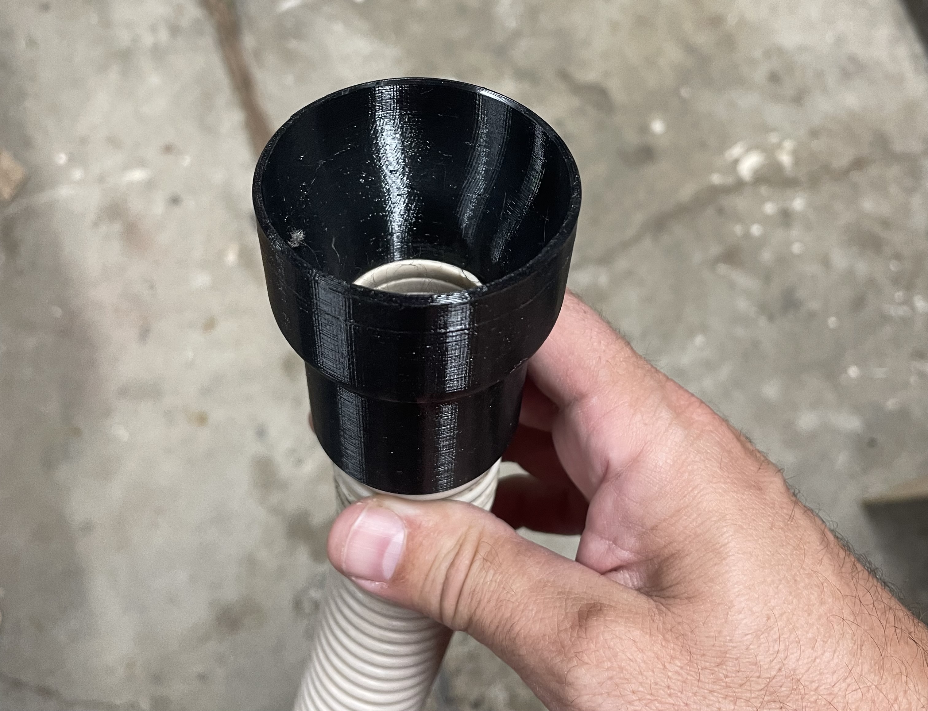 2.5" shop vac (male) to 1.625" (1⅝") threaded hose fitting by ...