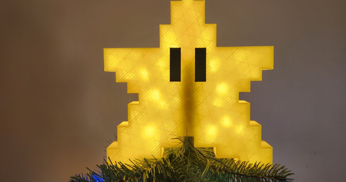 Hollowed Mario Tree Topper for Lighting by Jonus86 | Download free STL ...