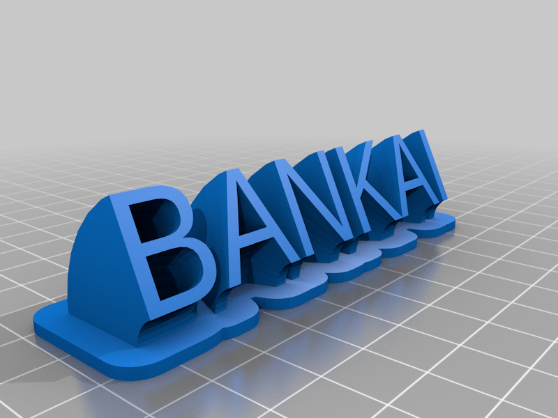 bankai Sweeping 2-line name plate by Fujin Raijin | Download free STL ...