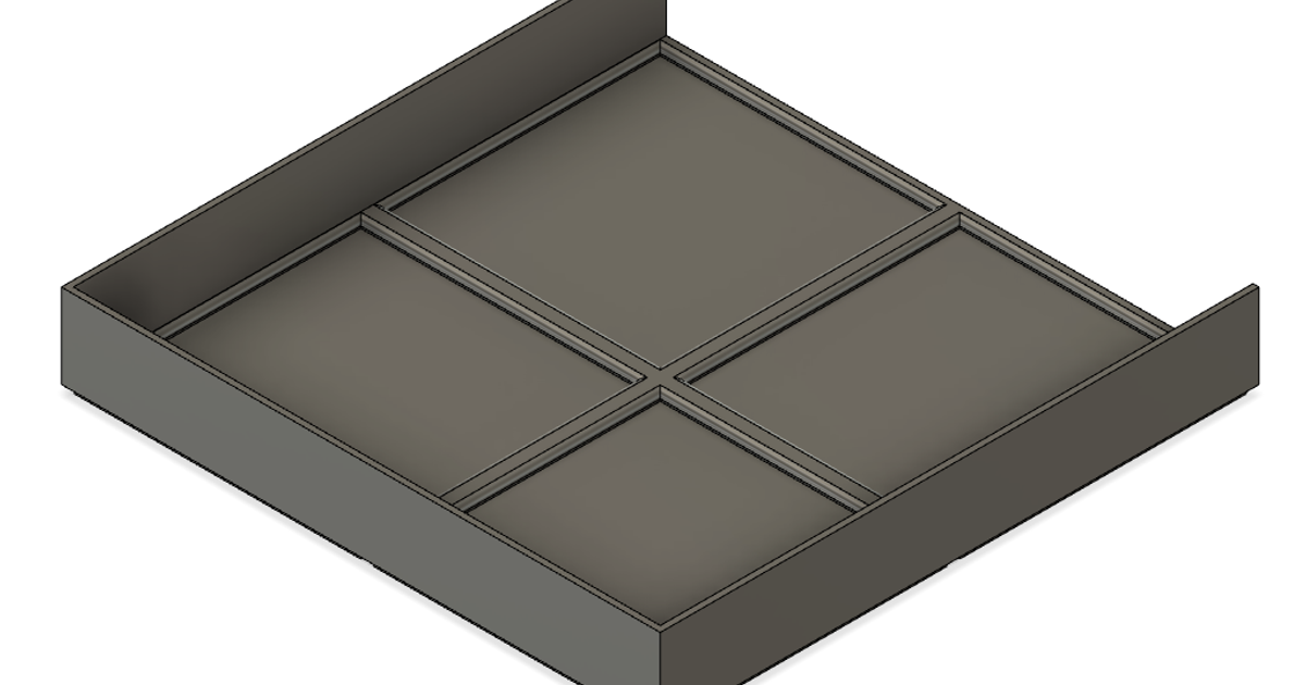 Gridfinity 2x2 Tray with open side (23mm high) GF23-002D by WatchMaker ...