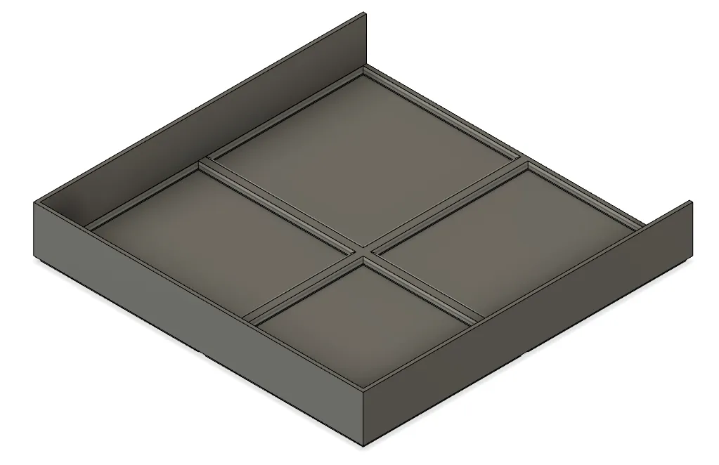 Gridfinity 2x2 Tray with open side (23mm high) GF23-002D by WatchMaker ...