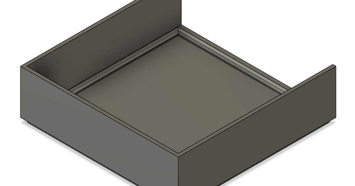Gridfinity 1x1 tray with opening (23mm high) GF23-001S by WatchMaker ...