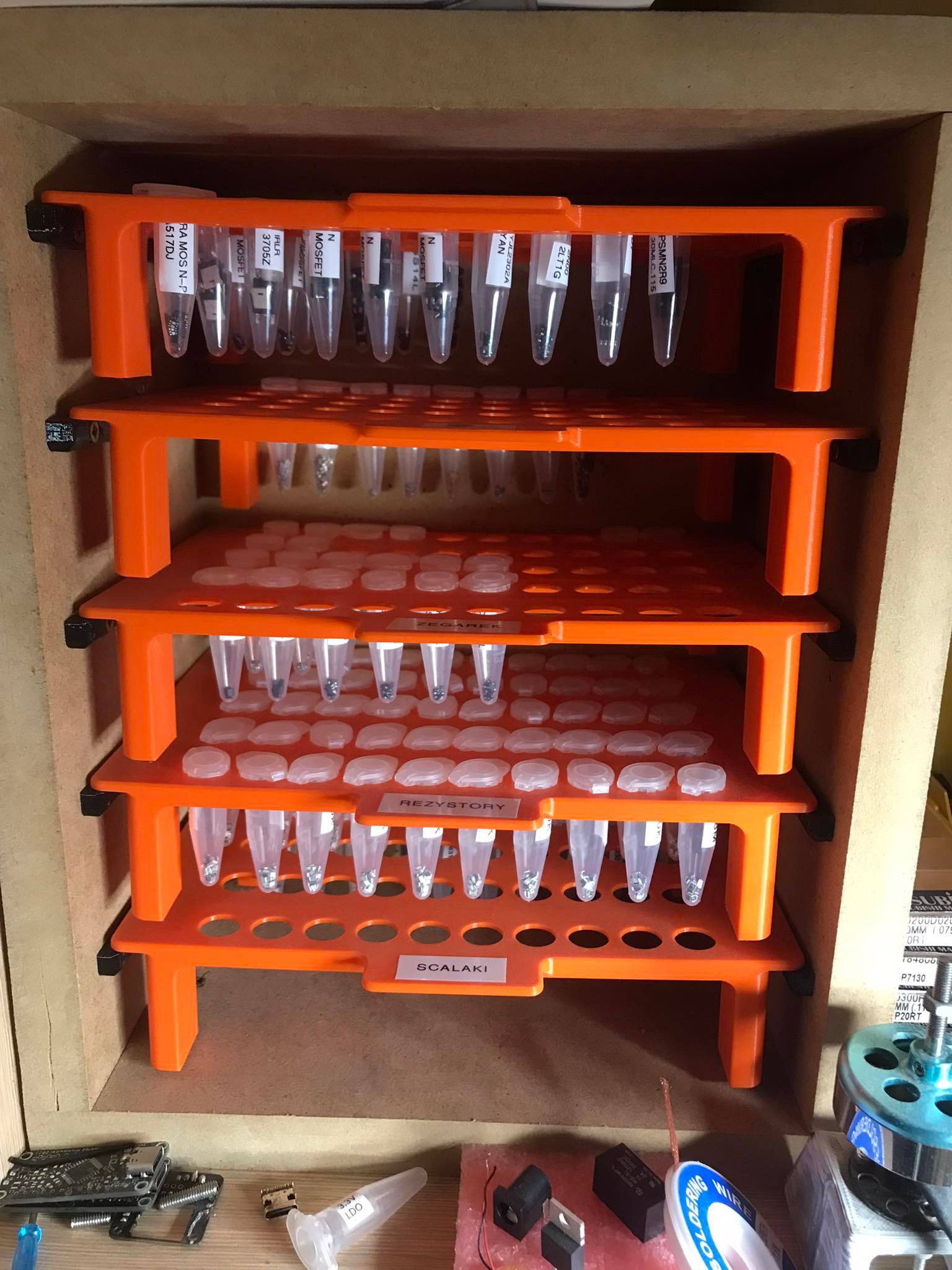 Eppendorf tray with mounting rails, SMD component storage by Konrad ...