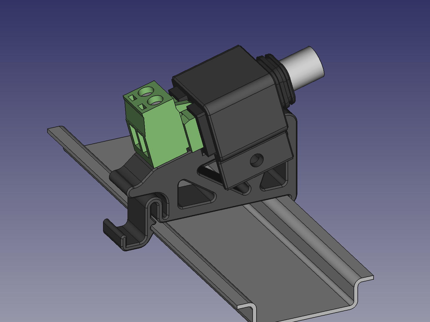 Barrel Jack Adapter DIN-Rail Mount by rahix | Download free STL model ...