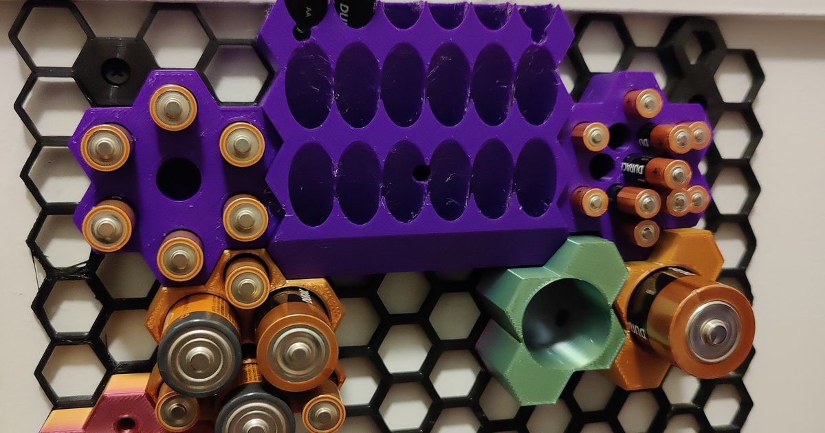 Honeycomb battery storage by WT | Download free STL model | Printables.com