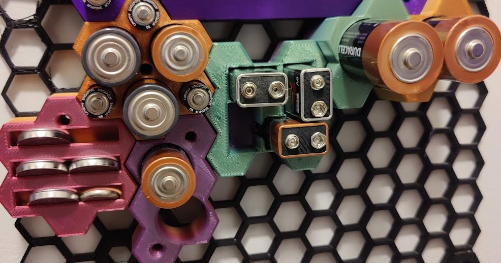 Honeycomb battery storage by WT | Download free STL model | Printables.com