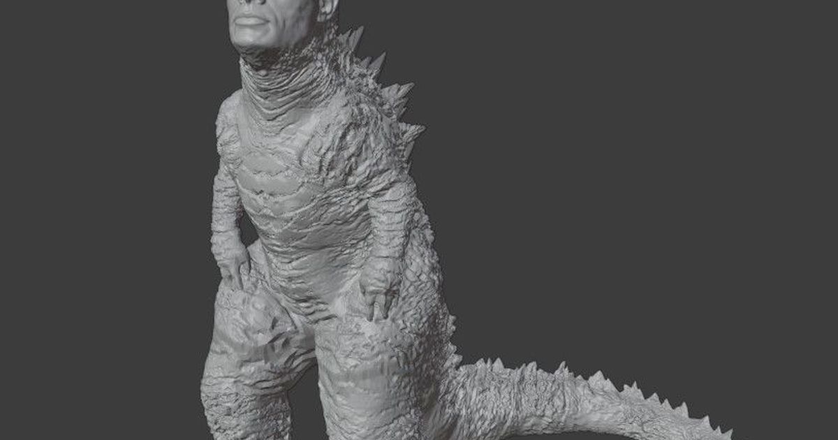 Rockzilla (The Rock + Godzilla) by ThinAir3D | Download free STL model ...