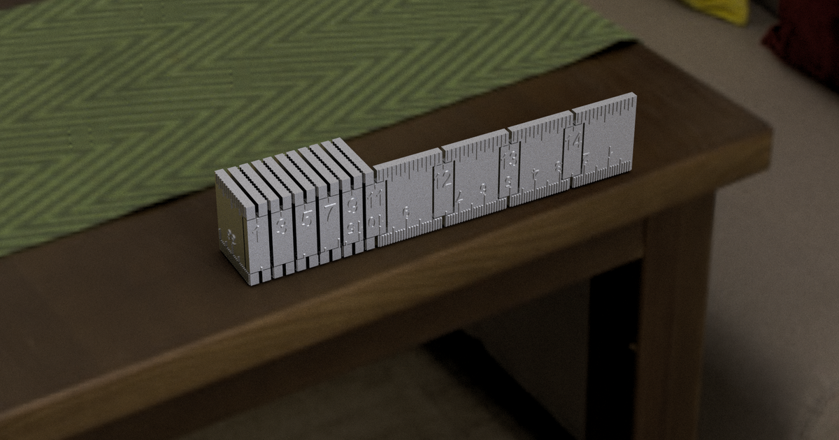 Foldable Ruler 38cm (15") by Cisco3D | Download free STL model ...