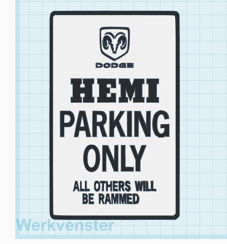 Dodge Hemie parking sign by GerH | Download free STL model | Printables.com