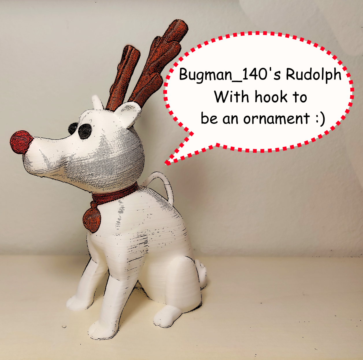 Rudolph the Red Nose SNOWDOG Christmas ornament (remake with a hook) by ...