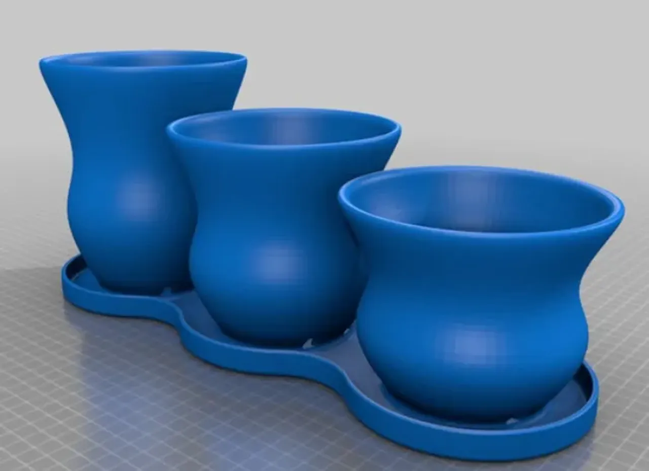 trio planter - long version by jonokorbaba | Download free STL model ...