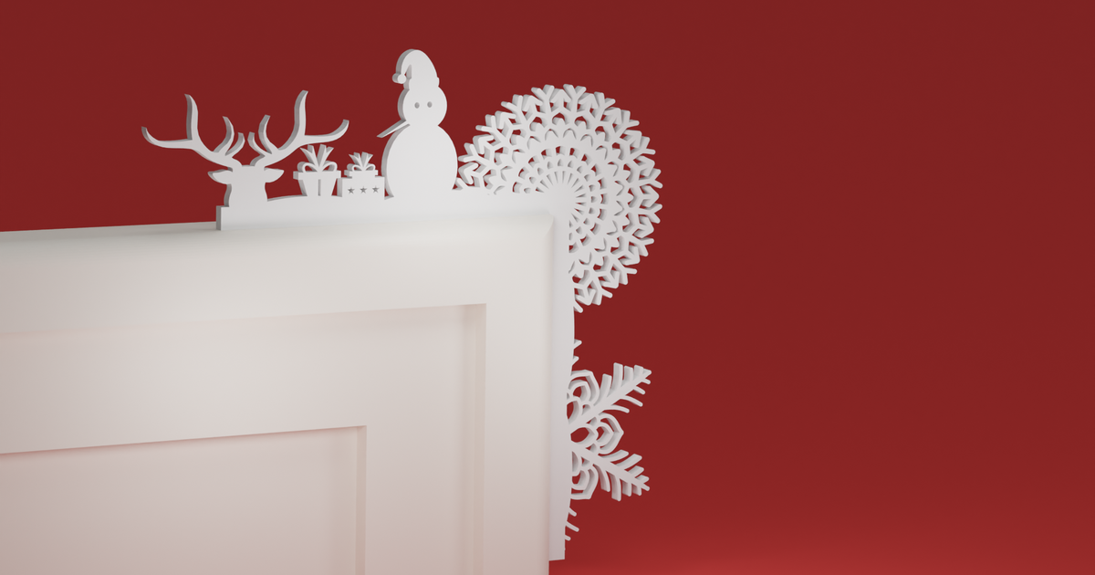 Christmas Door Trim Corner 08 - Snowman (Christmas ornament) by MaxT ...