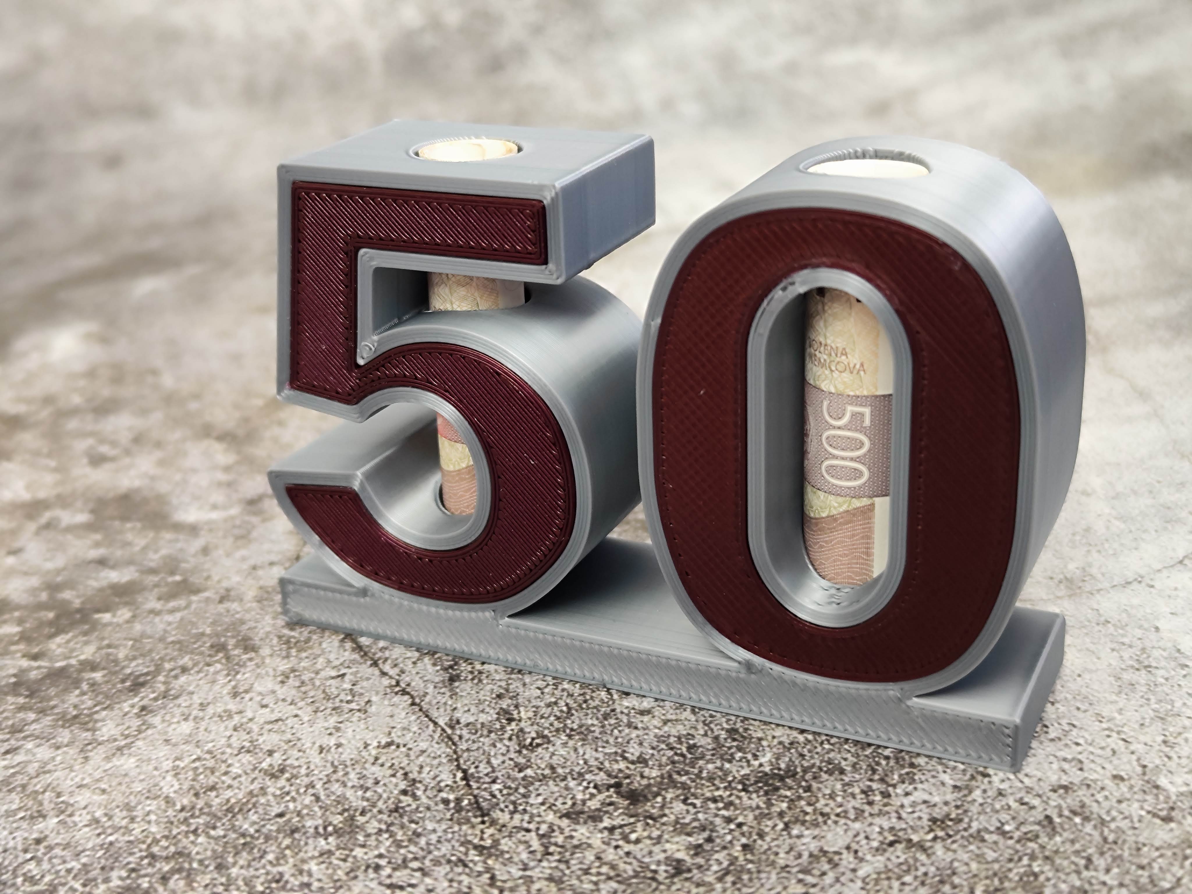 50 birthday - money box by Merrist | Download free STL model ...