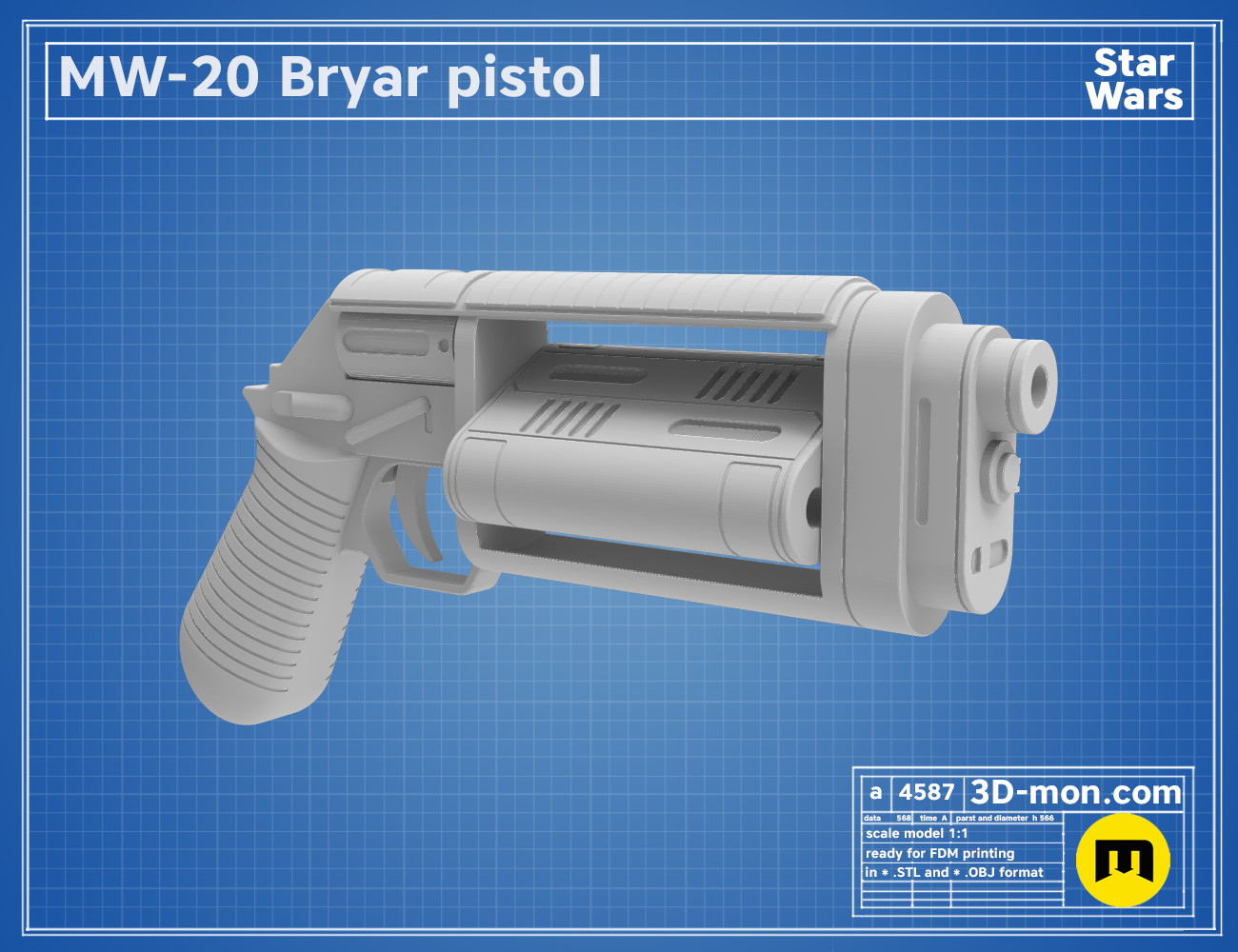 MW-20 Bryar Pistol by 3Demon | Download free STL model | Printables.com