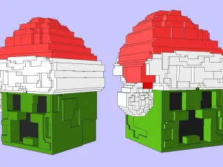 Santa Creeper Minecraft Christmas Decoration by darzar | Download free ...