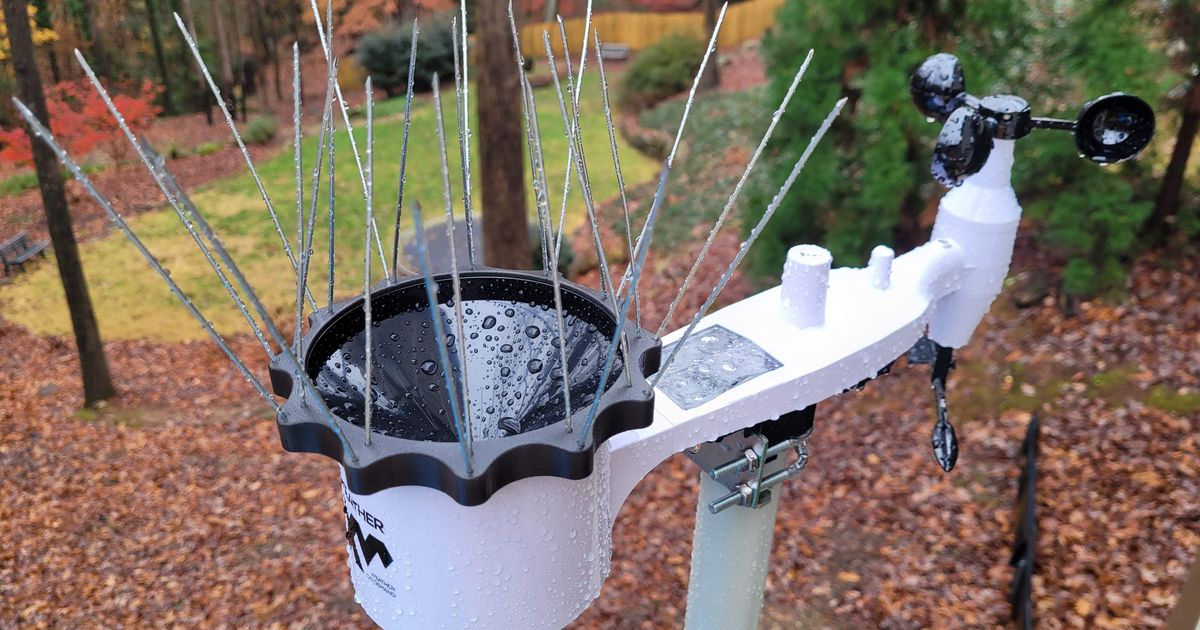 Weather Station Rain Gauge Bird Spikes by make|mod|mend | Download free ...
