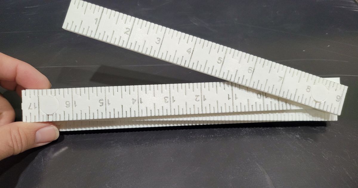 Print in place foldable ruler 40 in long by Mocodroid | Download free ...