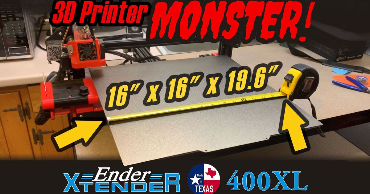 Ender Extender / 400XL Heat Bed Wire Guide (v1.1) by Doug Joseph ...