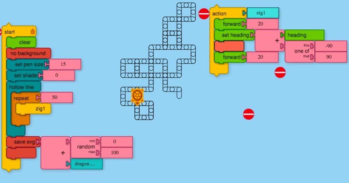 Dragon Curves - from Turtle Blocks to 3D Print by schmidjon | Download free STL model ...