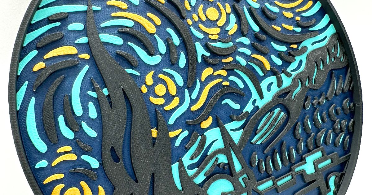 THE STARRY NIGHT - VINCENT VAN GOGH por Bambu Lab | Descargar modelo ...