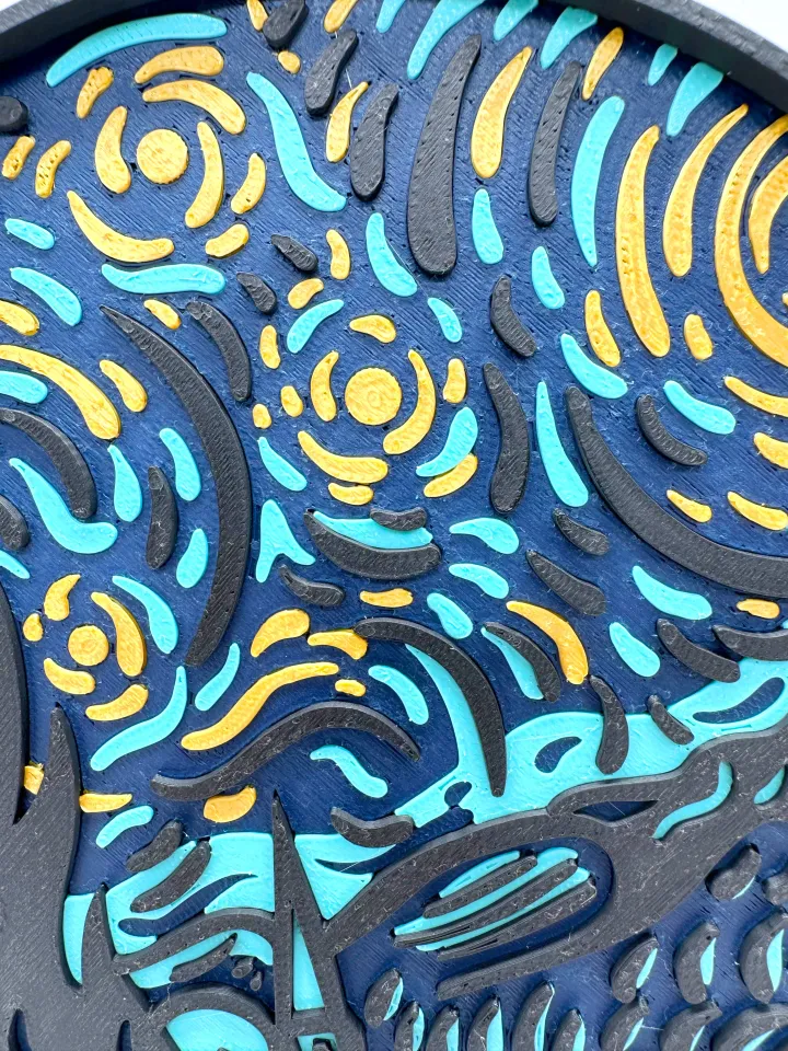 THE STARRY NIGHT - VINCENT VAN GOGH by Bambu Lab | Download free STL ...