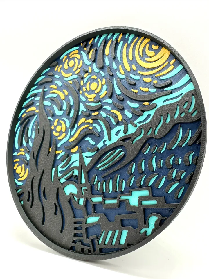 THE STARRY NIGHT - VINCENT VAN GOGH by Bambu Lab | Download free STL ...