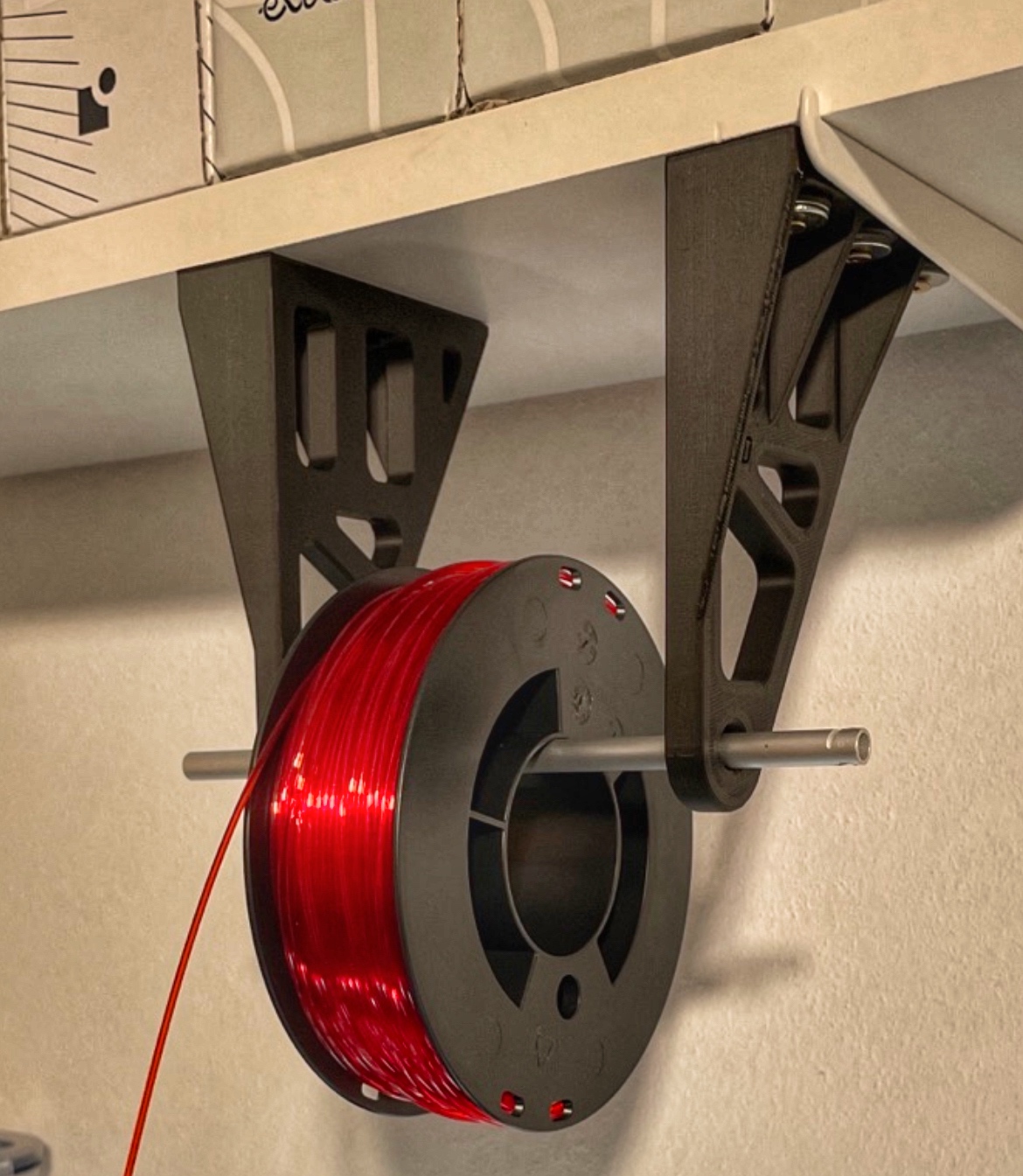 Simple filament holder for shelf-mounting by Captain Mike Delta ...