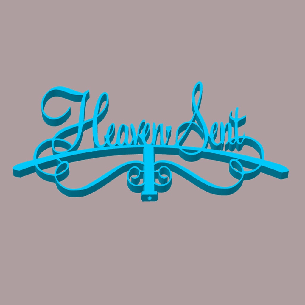 Heaven Sent sign or cake topper by DmK | Download free STL model ...