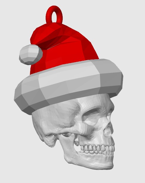 Skull Ornament with Santa Hat by Paige | Download free STL model ...
