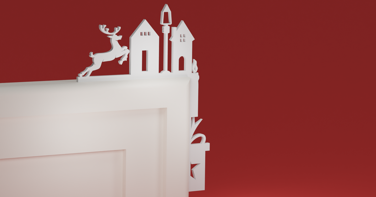Christmas Door Trim Corner 38 - Reindeer (Christmas ornament) by MaxT ...