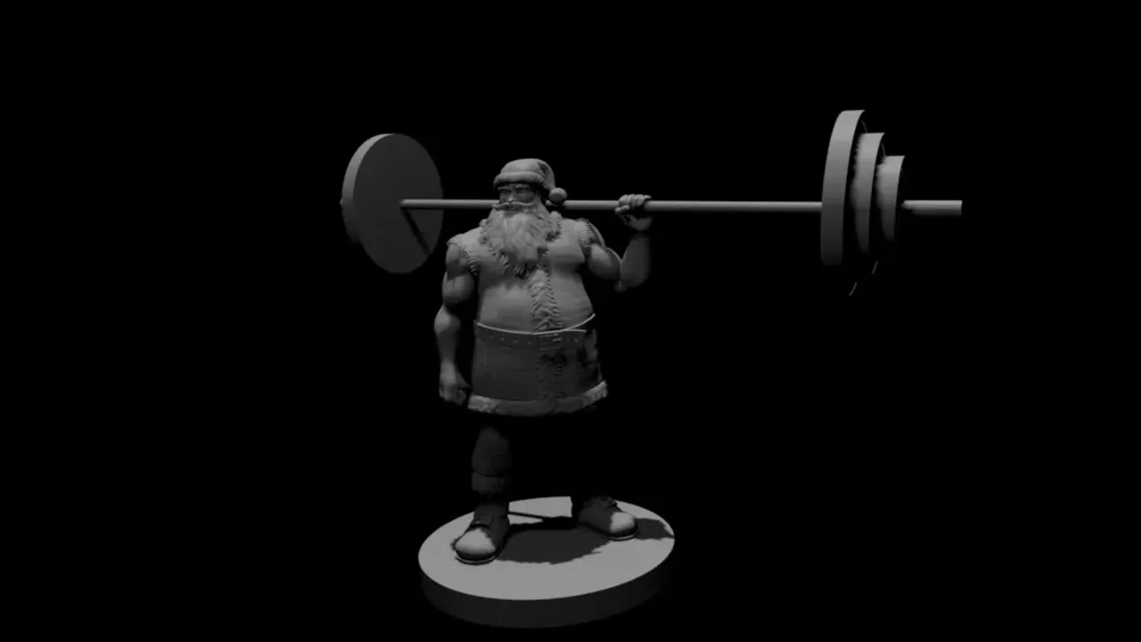 Santa the Power Lifter by Dave Long | Download free STL model ...