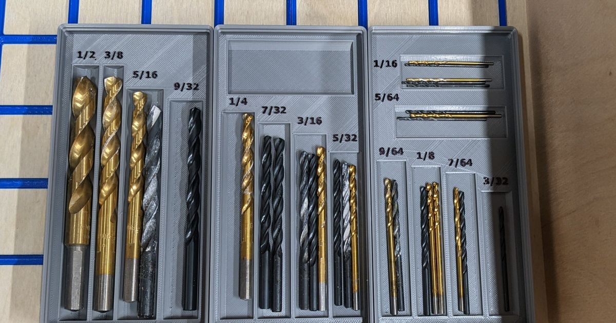 Gridfinity imperial drill bit storage by iamjameswoods | Download free ...