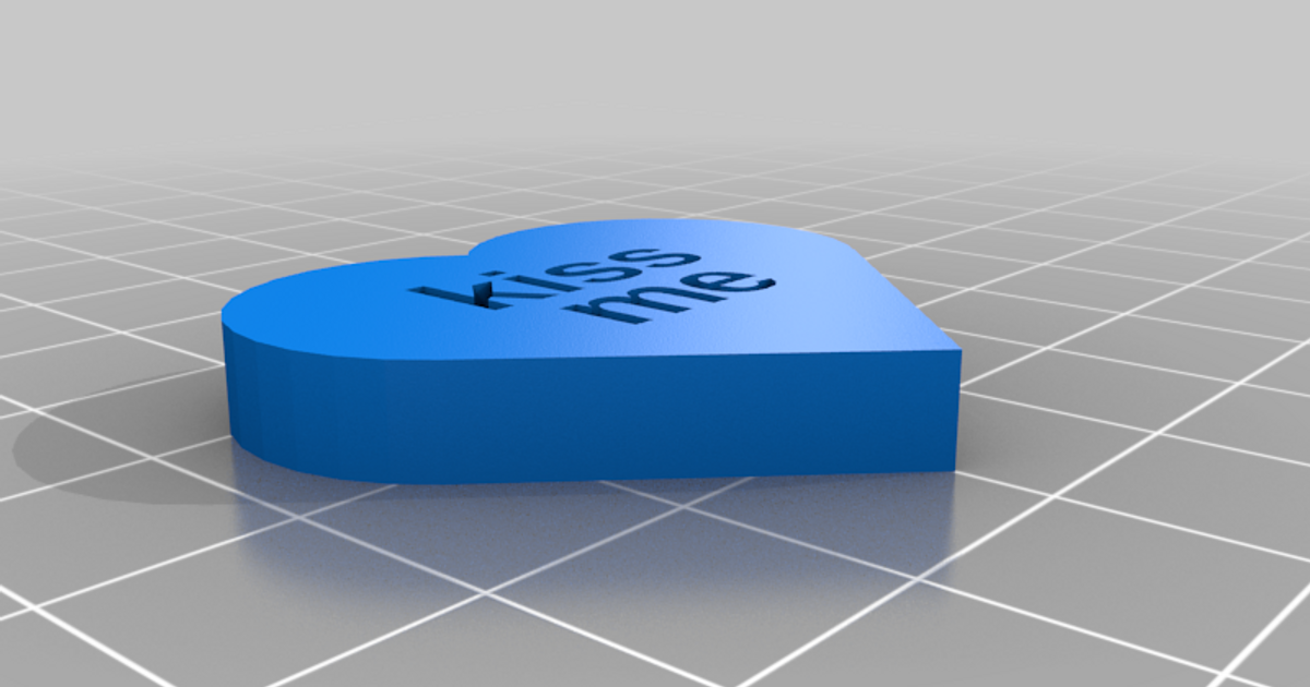 kiss me Message Heart by Fujin Raijin | Download free STL model ...