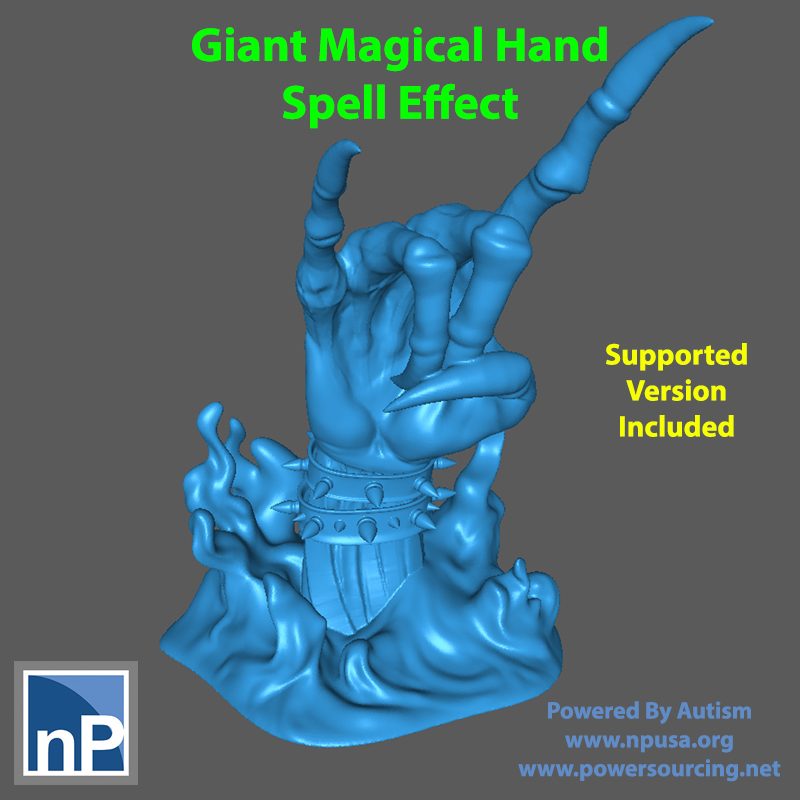 Giant Heavy Metal Hand Spell Effect by np-dev | Download free STL model ...