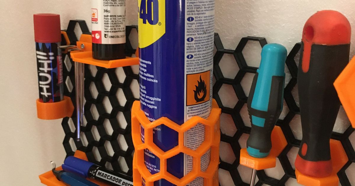 Hexagon Can Holder flat back by JRosello | Download free STL model ...