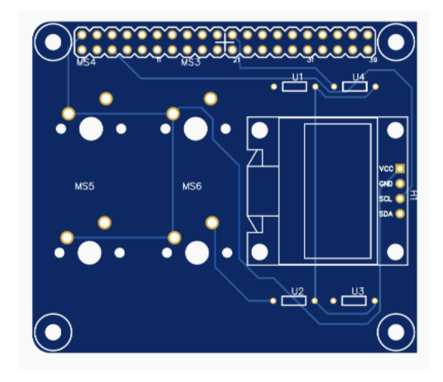 Raspberry Pi 4 mechanical switches and OLED screen shield + Bumper. by ...