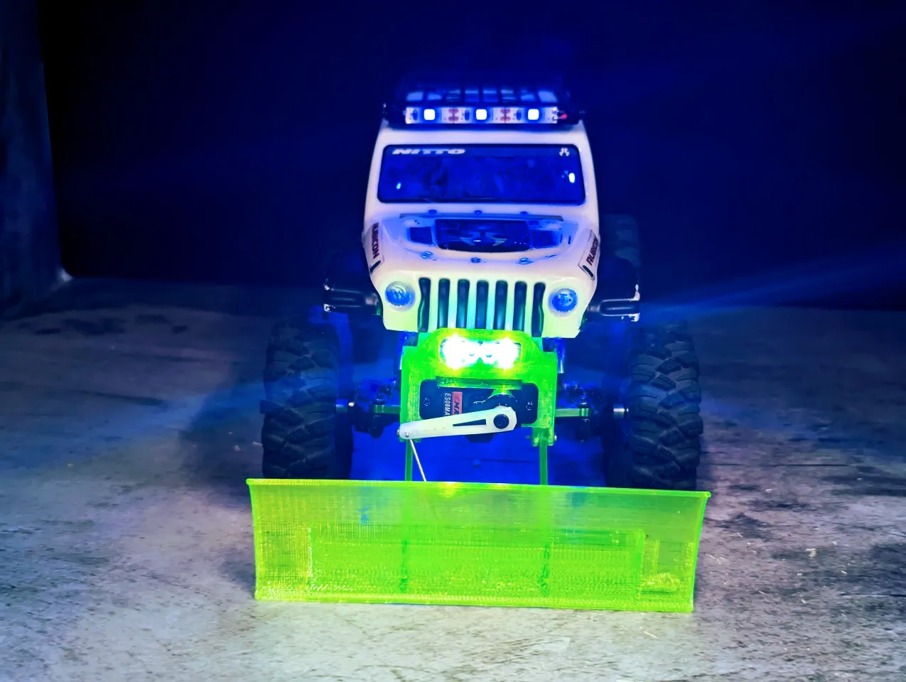 SCX24 - Snow Plow Mount for Emax Servos with 3mm LED Mounts by Chris | Download free STL model ...
