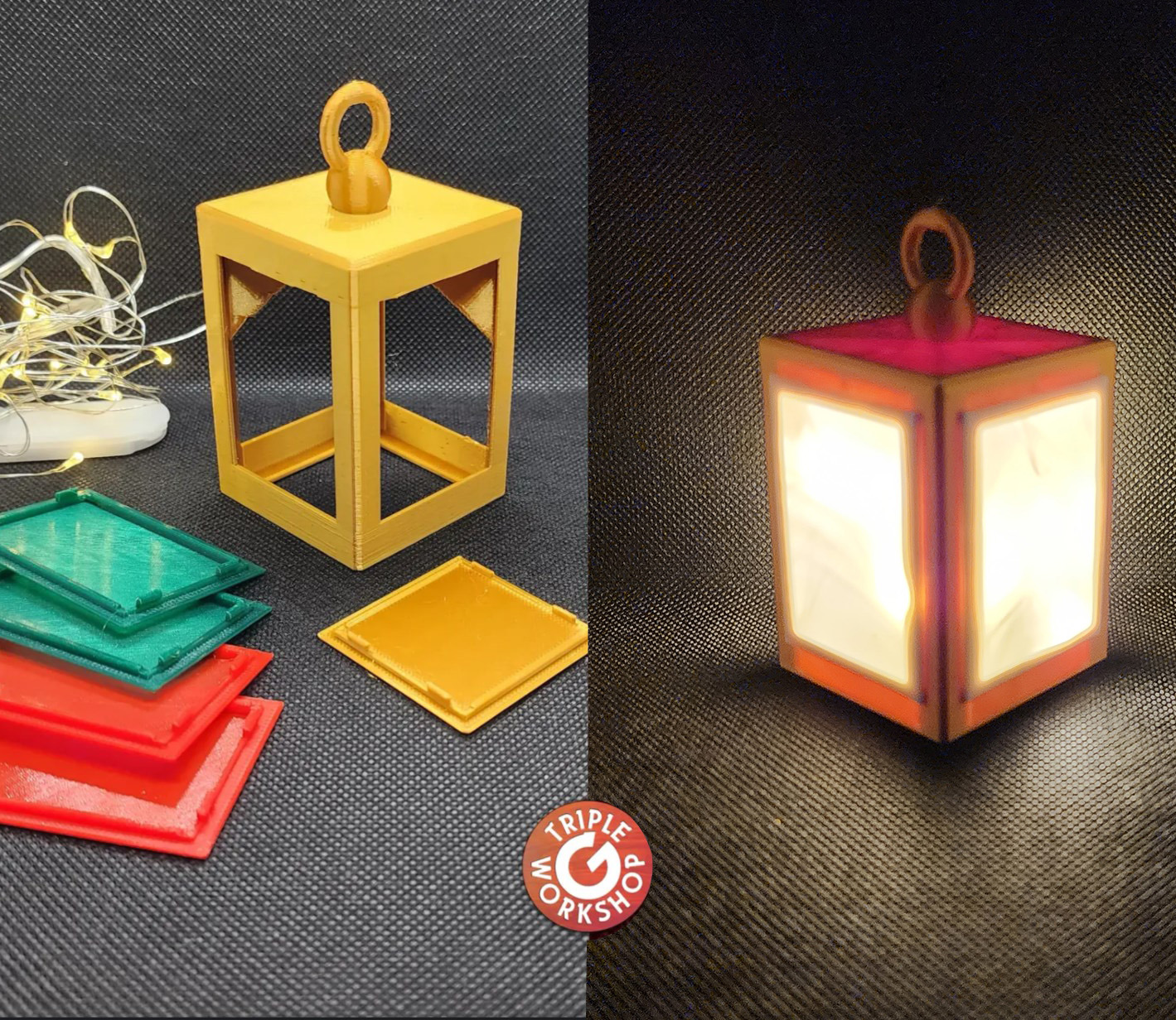 Hanging LED Lantern with pop-in panels (no supports) by Triple G ...