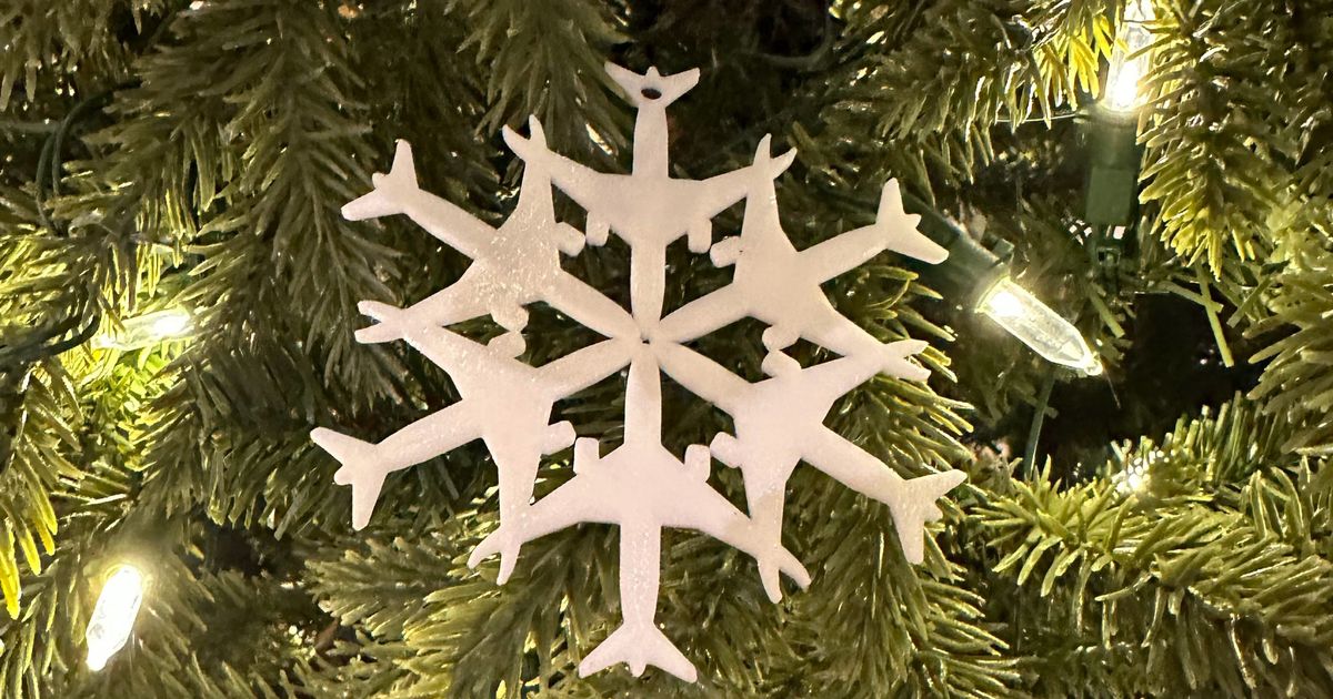 Airplane Snowflake Ornament by aweb | Download free STL model ...