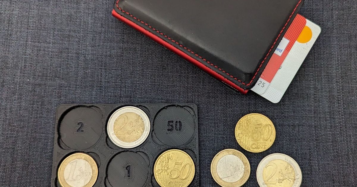 Wallet Coin Holder (Euro) with Numbers by mmeidl78 | Download free STL ...