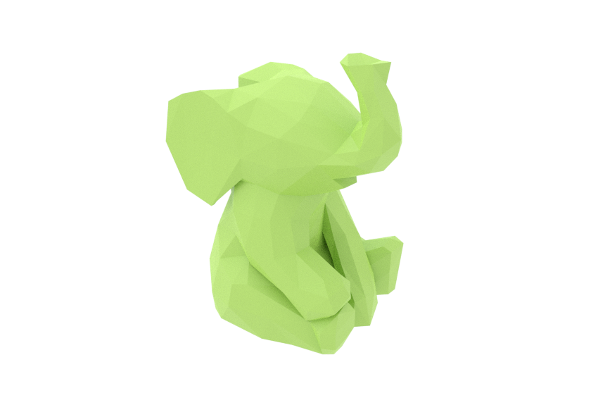 Cute Low Poly Baby Elephant by Matthias L | Download free STL model ...