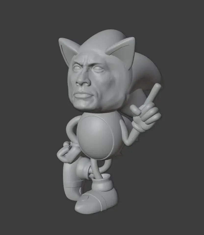 Rocknic (The Rock + Sonic the Hedgehog) by ThinAir3D | Download free ...