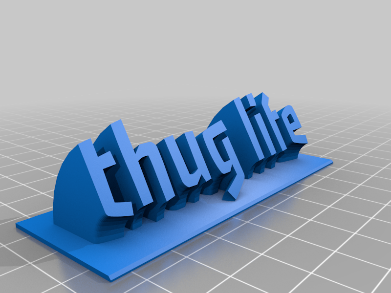 thug life name plate by Fujin Raijin | Download free STL model ...