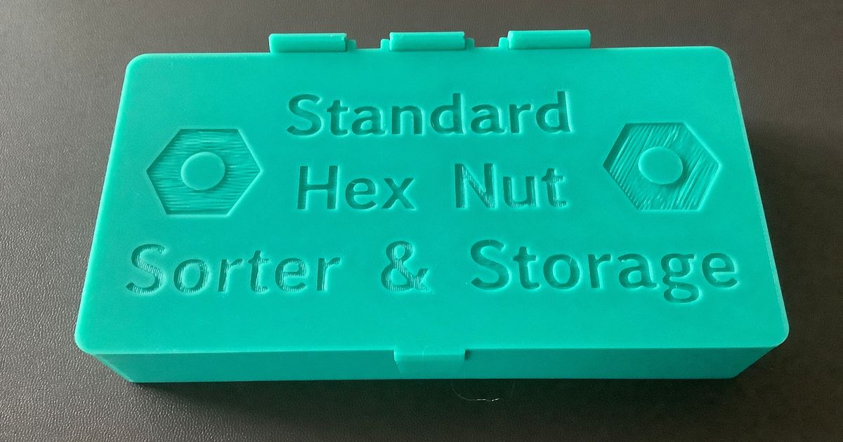 Standard & Metric Hex Nut Sorter and Storage Box by 3dpDesignLab ...