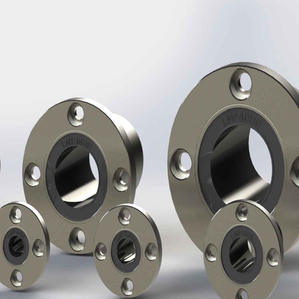 Cuscinetti lineari con flangia tonda serie LMF misure da LMF6UU a LMF50UU by Nanodesigner ...