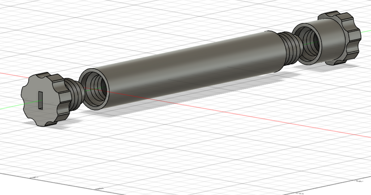 Modular tube with end caps (with f3d file) by vmLOGIC | Download free ...