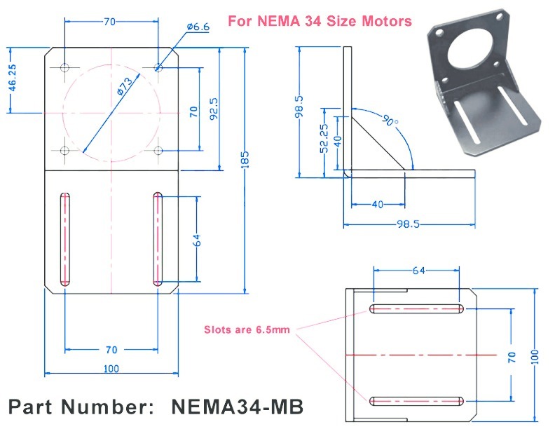 Staffe ad L - Bracket NEMA 17 - NEMA 23 - NEMA 34 by Nanodesigner ...